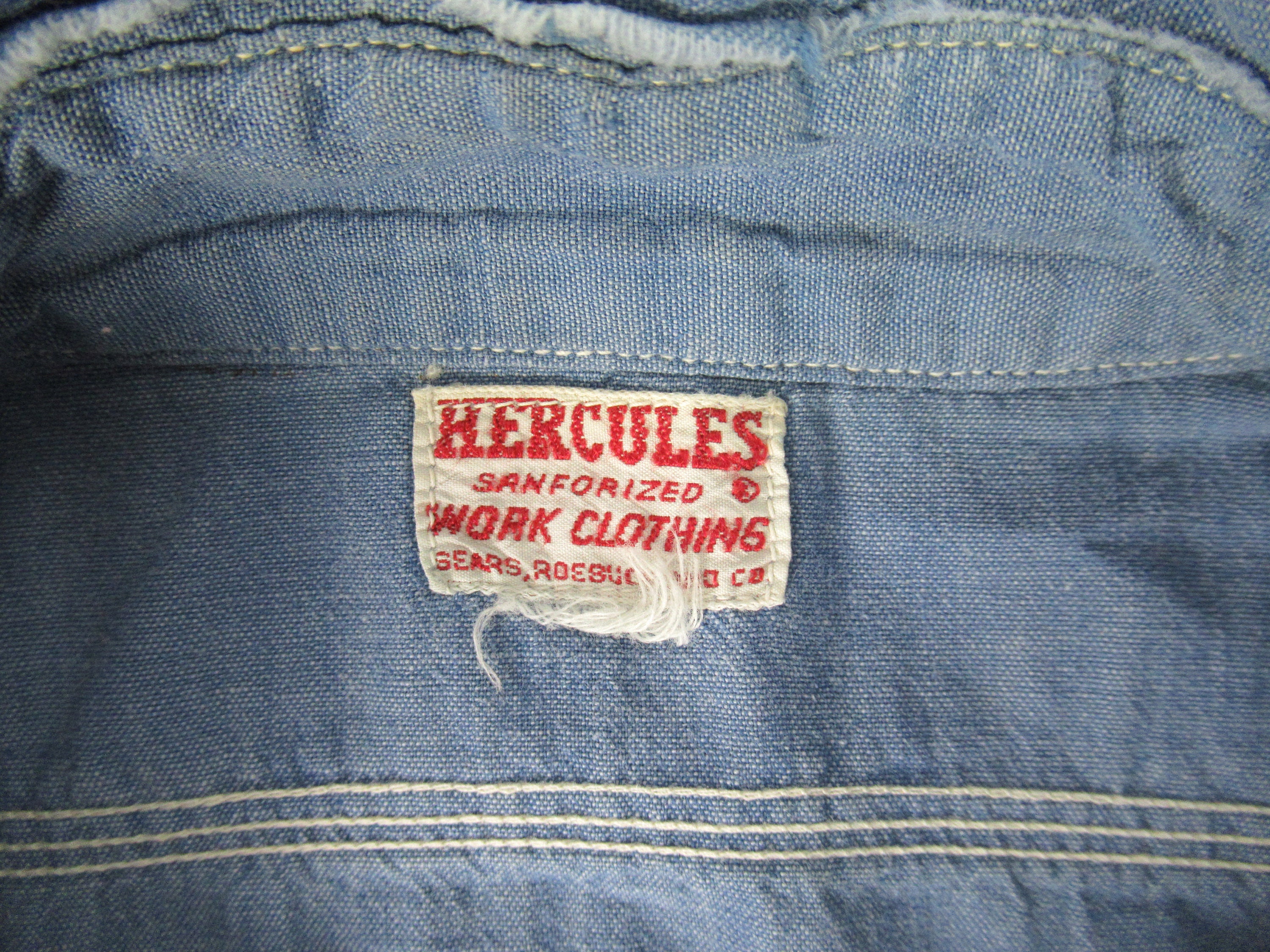 Vintage Shirt, 1940s Work Shirt, 1940s Chambray Shirt Vintage Shirt, 1940s Work Shirt, 1940s Chambray Shirt