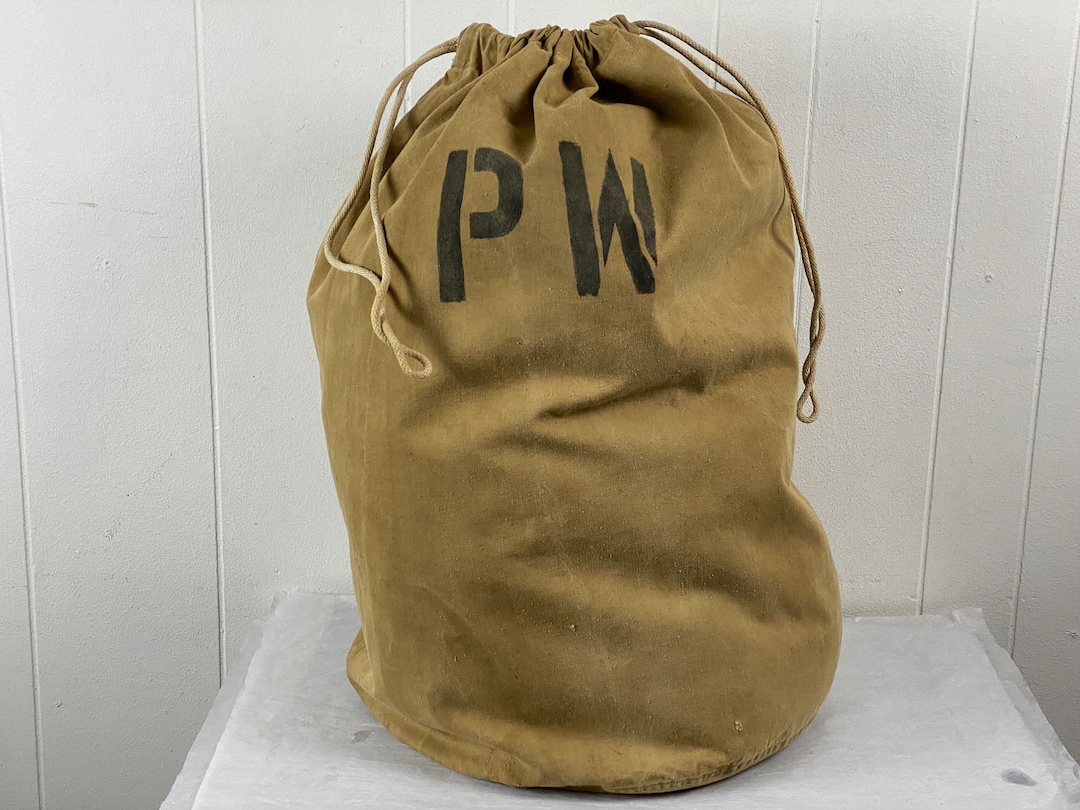 Vintage Bag, Prisoner of War Bag, 1940s Bag, WWII Bag, Army Bag, P W ...