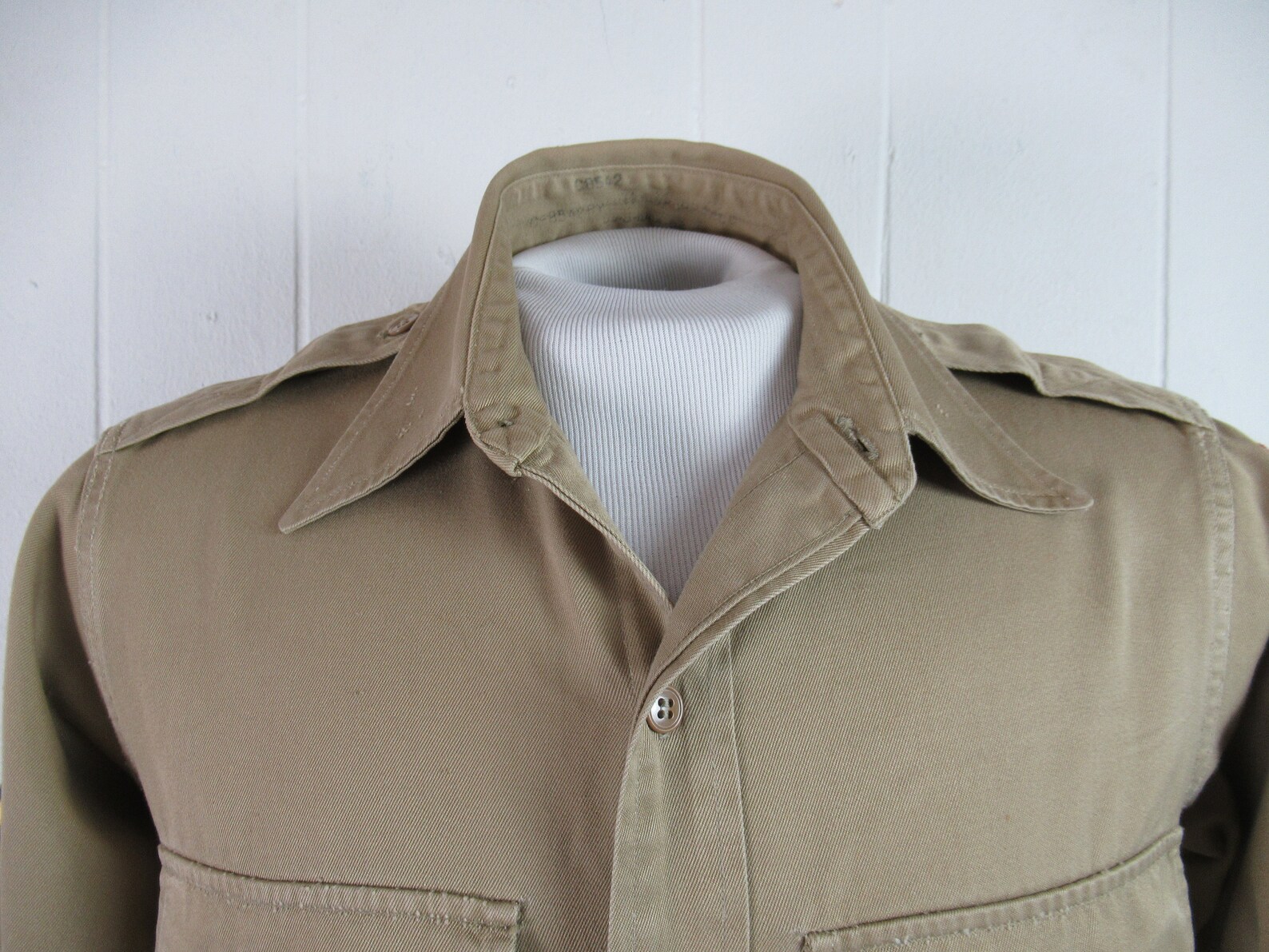 Vintage shirt 1940s shirt military shirt Army shirt khaki | Etsy