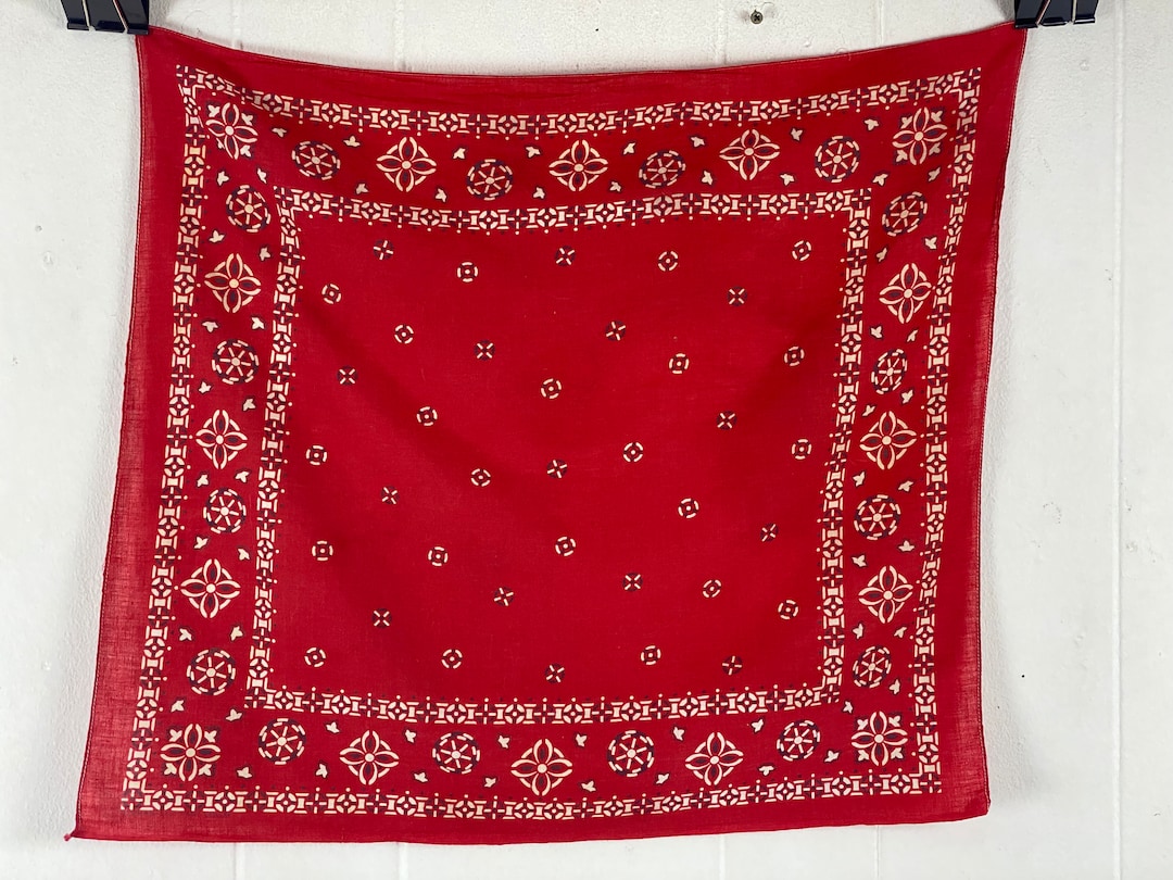 Vintage Bandana, Red Bandana, 1940s 1950s Bandana, Guaranteed Fast ...