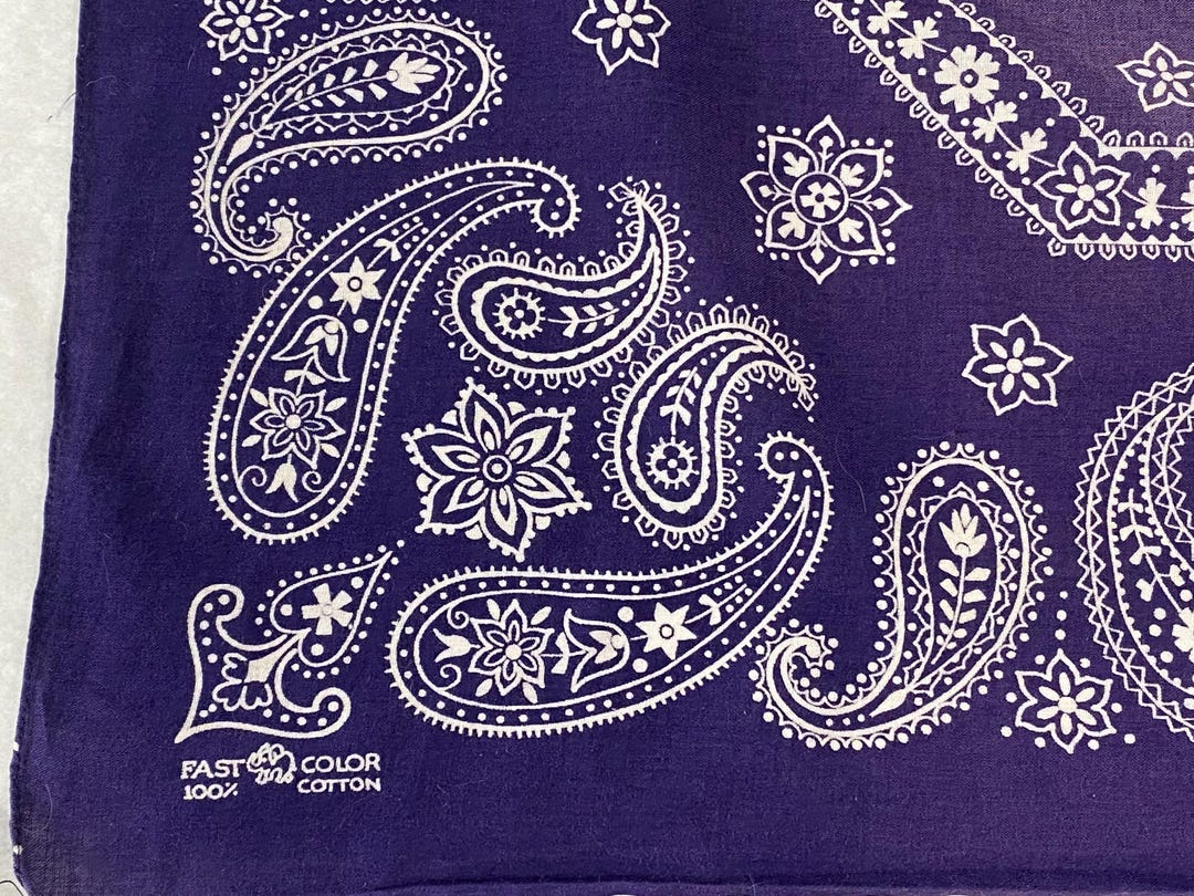 Vintage Bandana, Elephant Bandana, 1950s Bandana, Blue Bandana, Fast ...