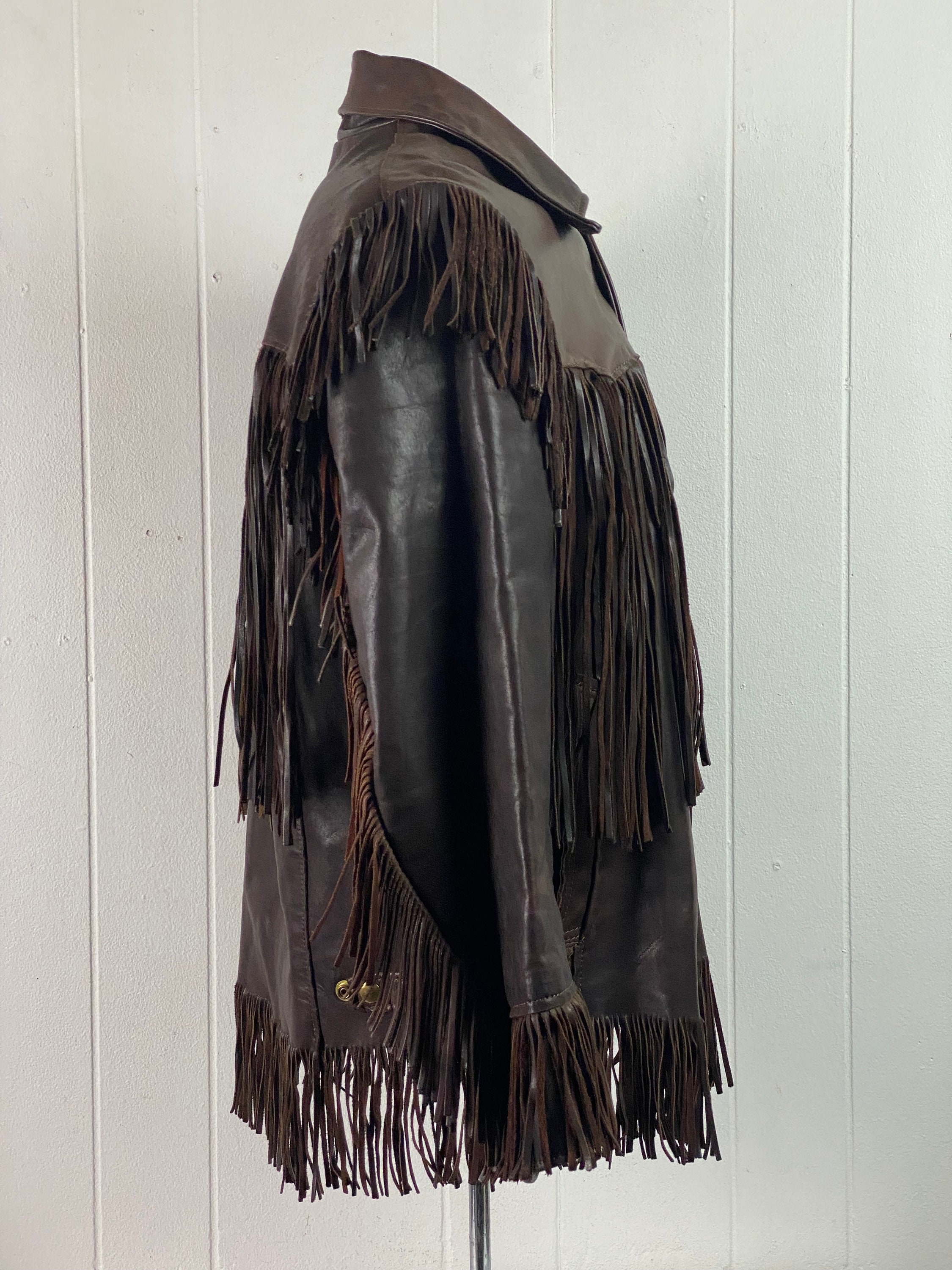 Vintage Jacket Leather Jacket Fringe Jacket 1960s Jacket - Etsy