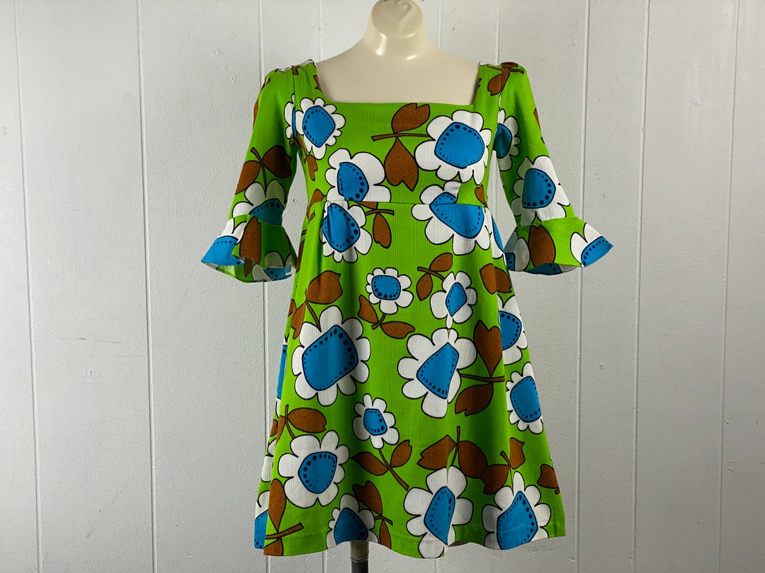 Vintage Mini Dress, Size Small, 1960s Dress, 1970s Dress, Mini Dress ...