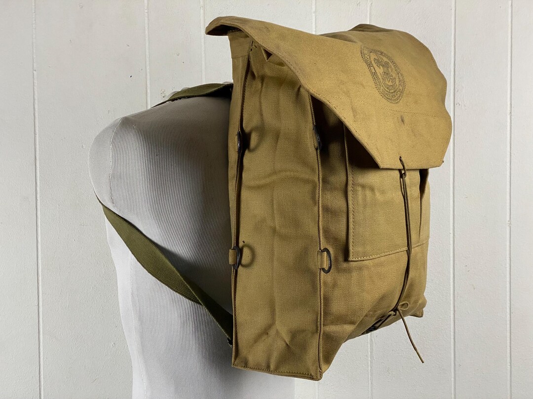 Vintage Backpack, 1950s Backpack, Canvas Bag, Canvas Russack, 1950s Bag ...