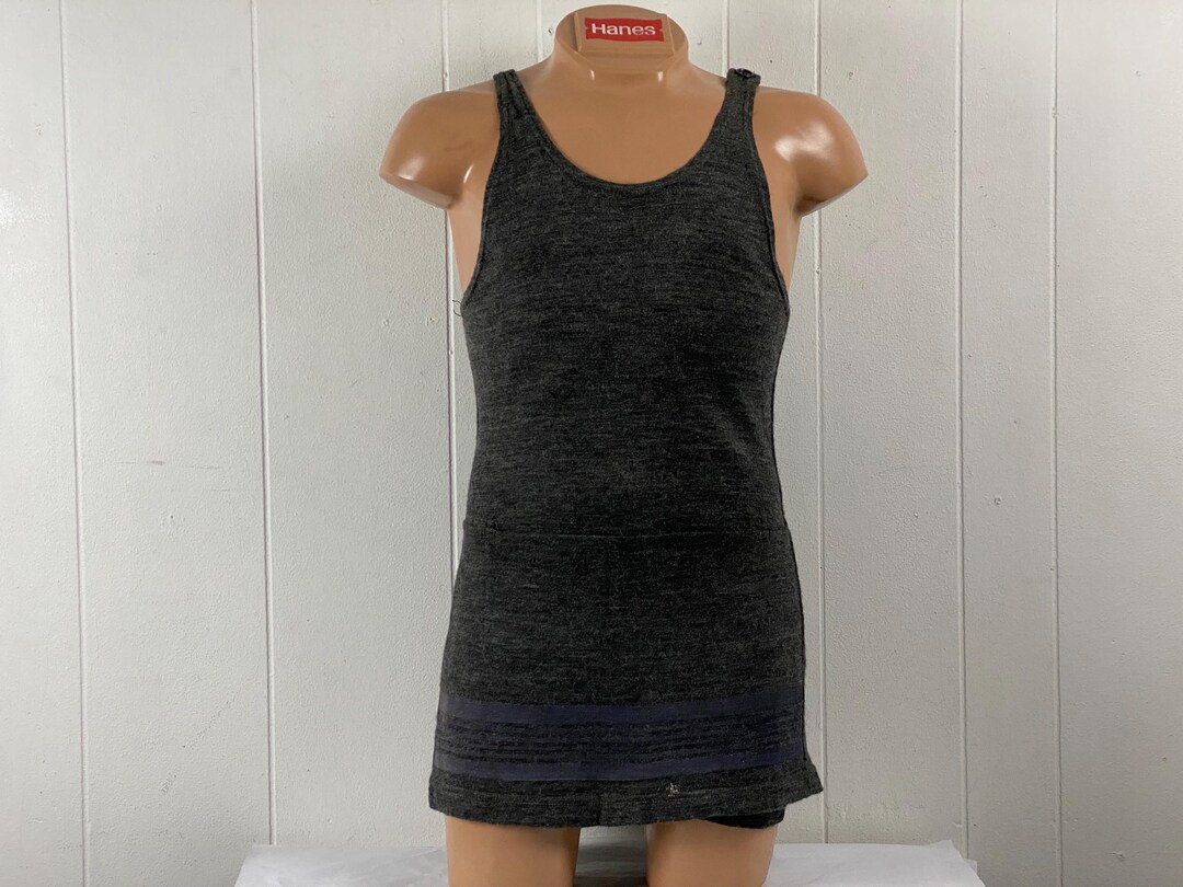 Vintage Swimsuit, Size Medium, 1910s Bathing Suit, Striped Bathing Suit ...