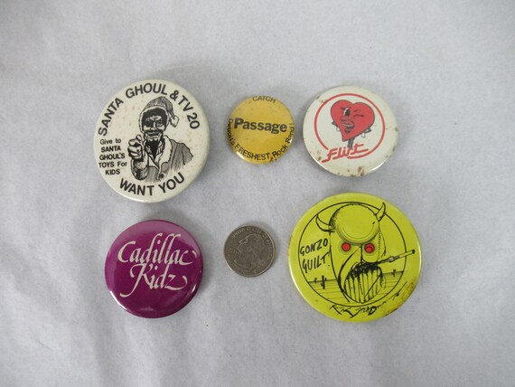 vintage punk rock buttons - Gem