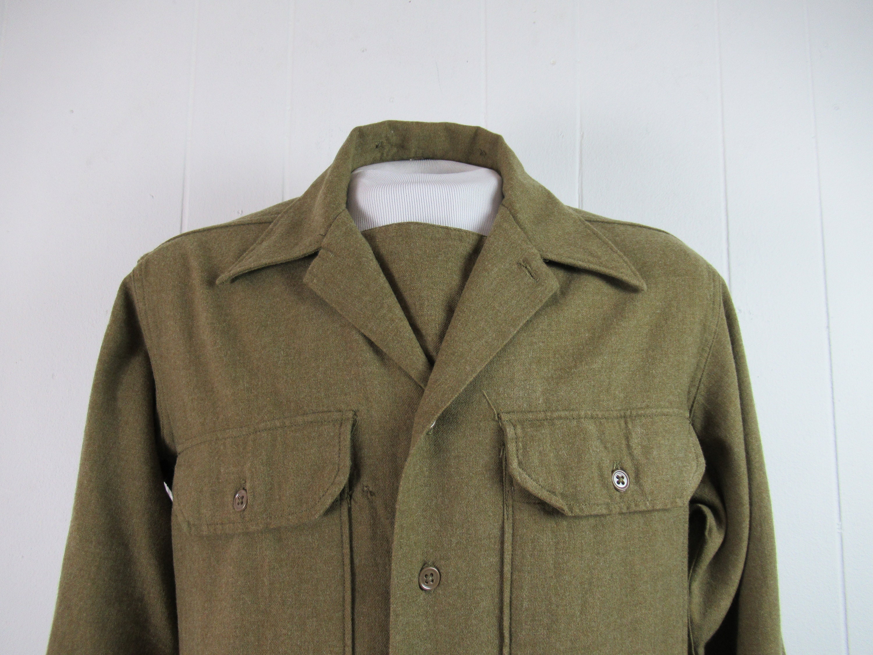 Vintage Shirt, Army Shirt, WWII Shirt, Military Shirt, 1940s Army Shirt ...