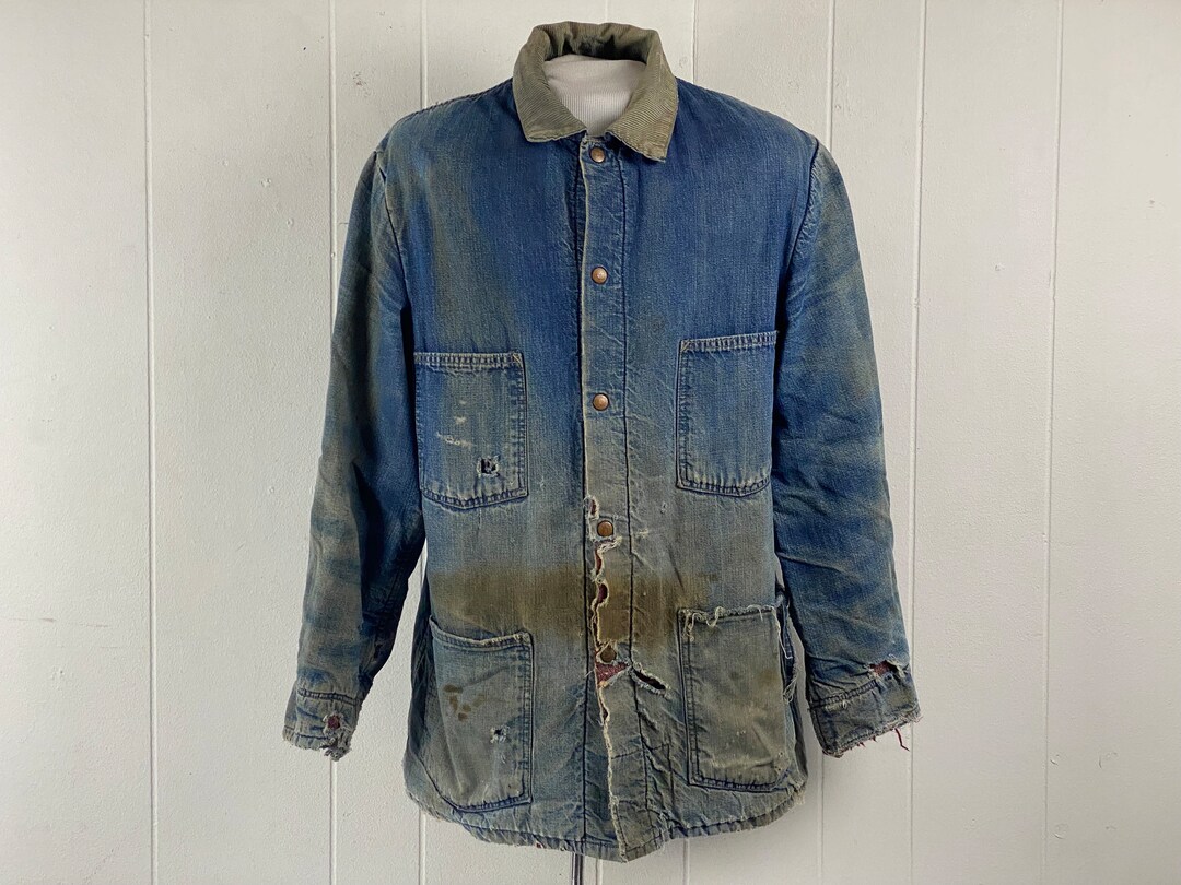 Vintage Work Jacket, Size Medium, 1960s Jacket, Denim Jacket, Work ...