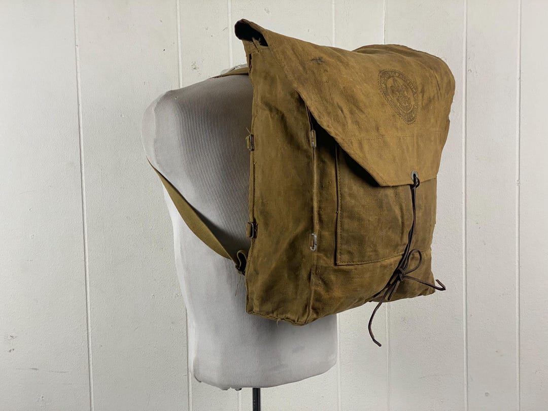 Vintage Backpack, 1920s Bag, Boy Scouts Rucksack, Backpack, Canvas Bag ...