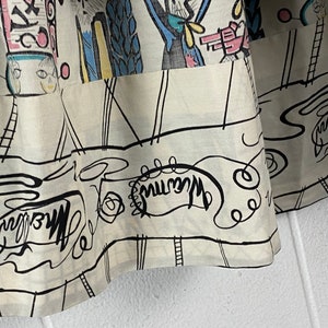 Vintage Skirt, Size Small, 1950s Skirt, Hollywood Scene Skirt, Palm ...