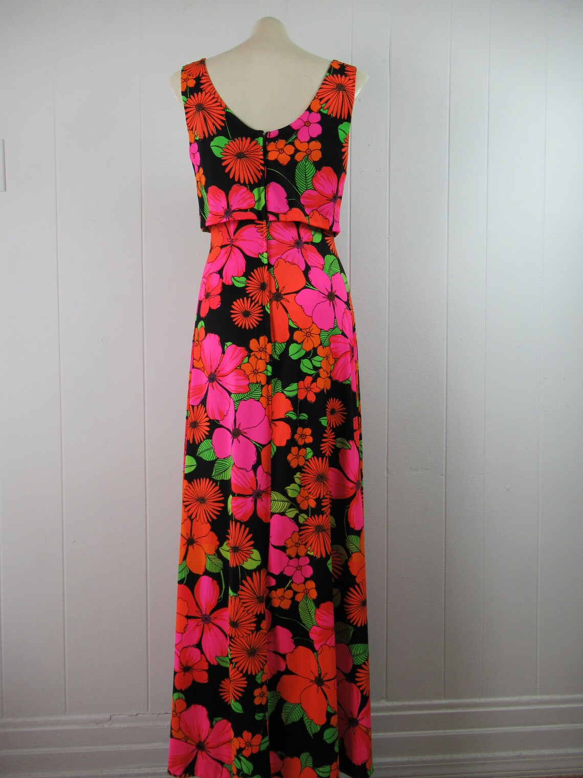 Vintage Dress, 1960s Dress, Neon Pink Dress, Floral Dress, Mod Dress ...