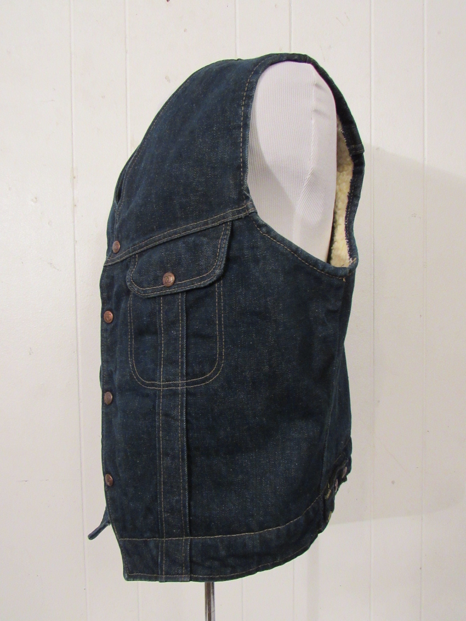 Vintage Denim Vest Vintage Vest Cowboy Western Vest Denim | Etsy