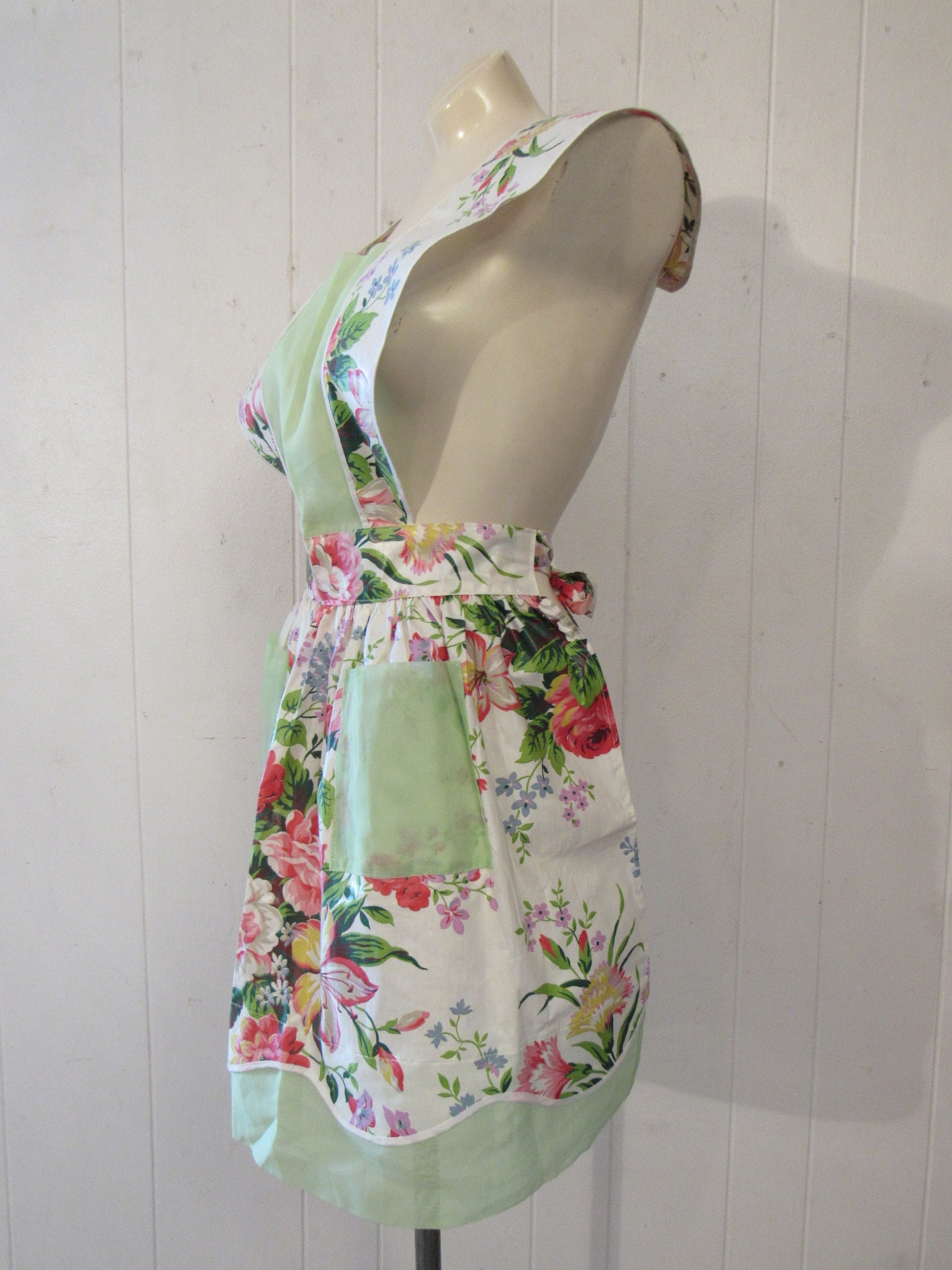 Vintage Apron 1950s Apron Flower Apron Full Apron Ladies - Etsy