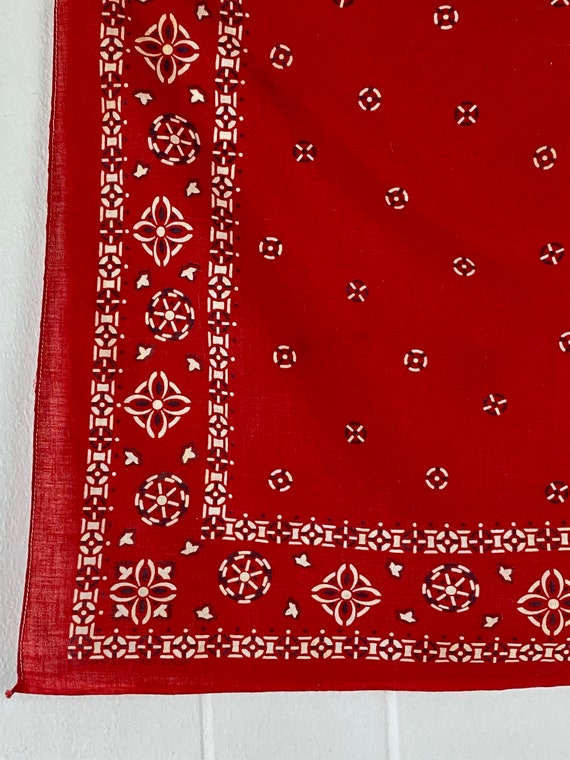 Vintage bandana, red bandana, 1940s 1950s bandana, Gu… - Gem