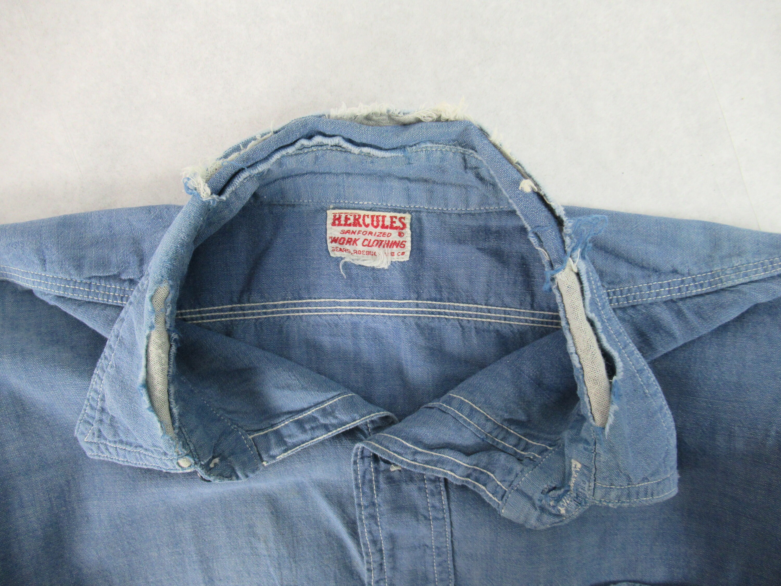 Vintage Shirt, 1940s Work Shirt, 1940s Chambray Shirt Vintage Shirt, 1940s Work Shirt, 1940s Chambray Shirt