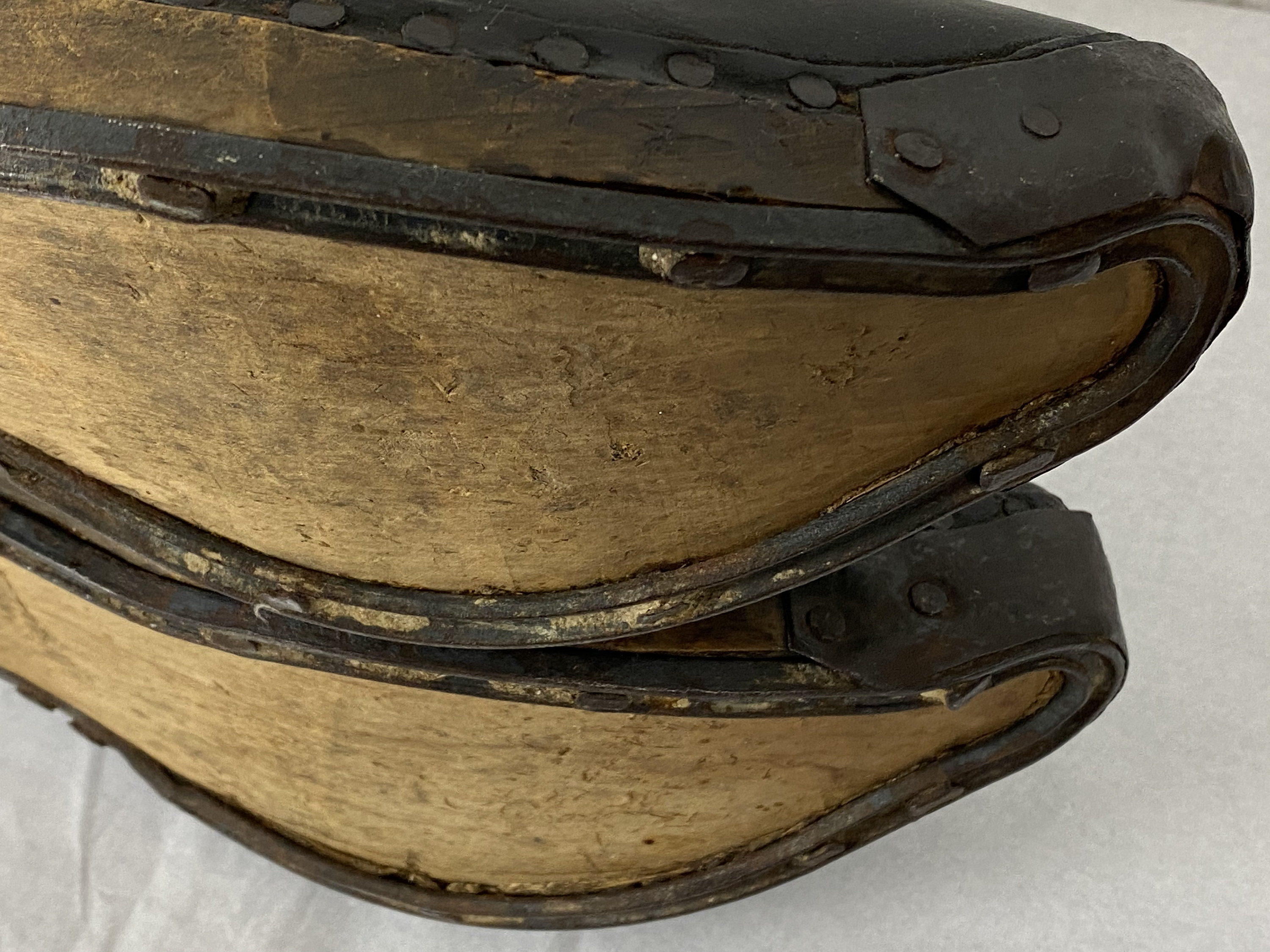 Vintage Miner's Shoes, 1900s Shoes, Leather Shoes, Wooden Soles, Metal ...