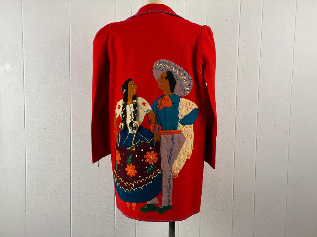 Vintage Jacket, Size Medium, 1950s Jacket, Mexican Jacket, Mexican ...