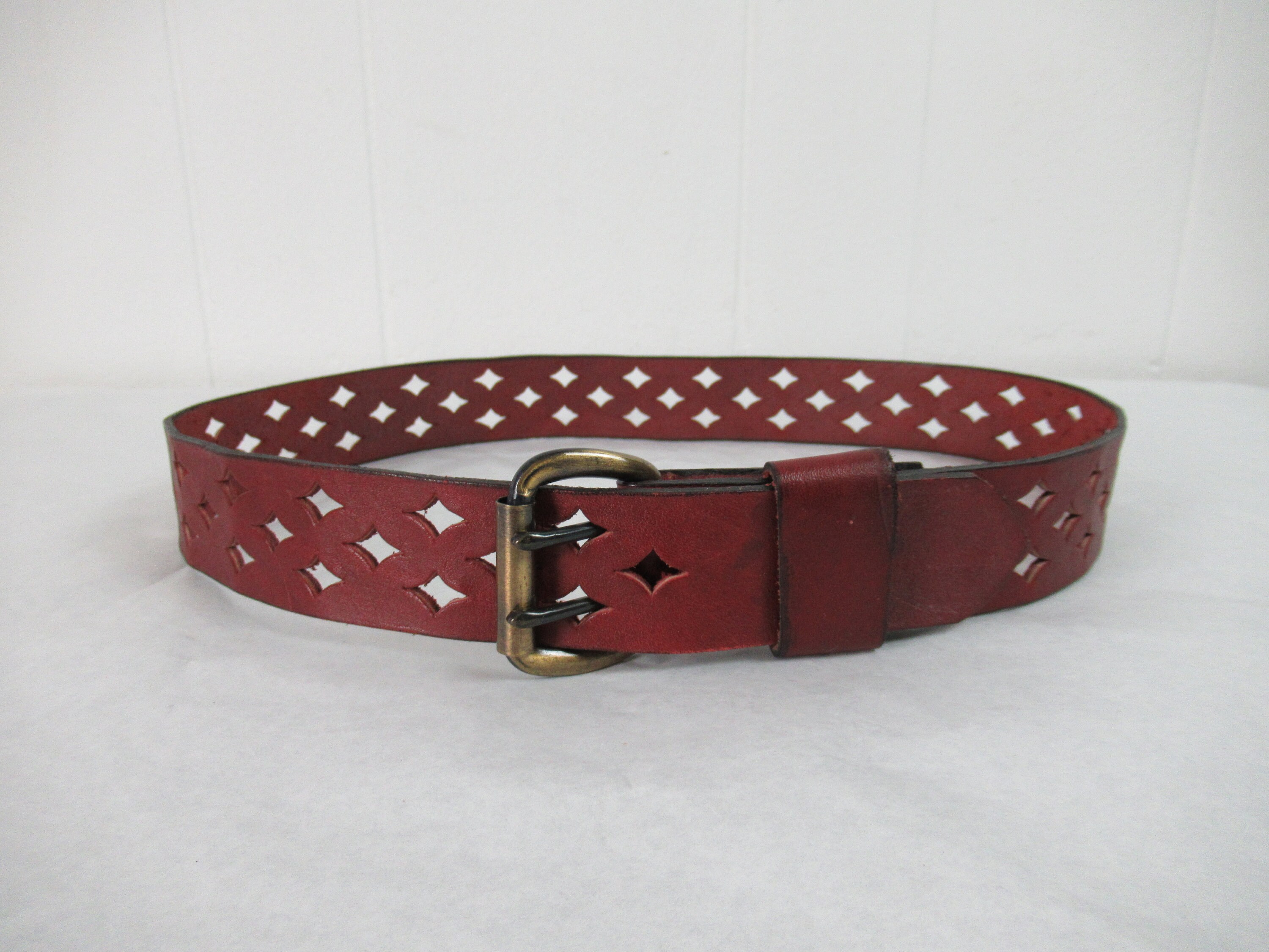 Vintage Belt, 1970s Belt, Motorcycle Belt, Rock and Roll Belt, Leather ...