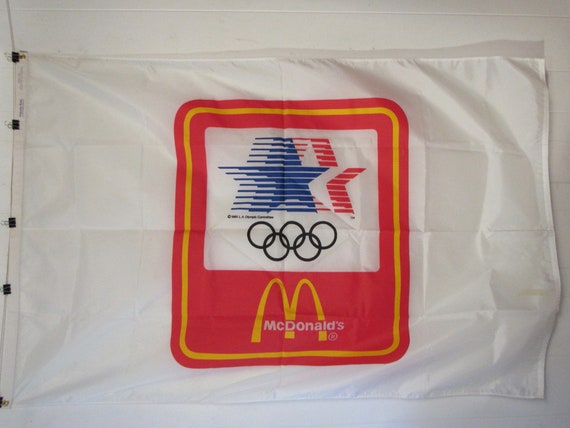 Vintage McDonalds flag olympic flag 1980s flag Golden | Etsy
