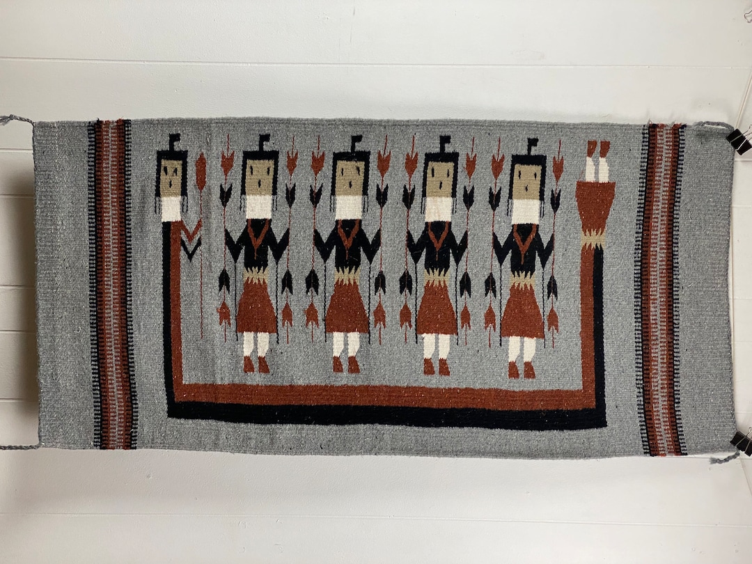Vintage Rug, 1960s Rug, Yei Rug, Native American Rug, Mexican Rug ...