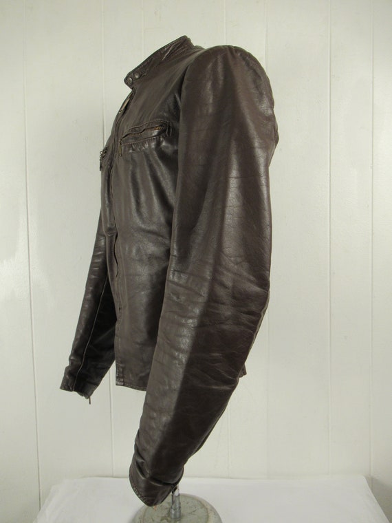 Vintage motorcycle jacket, 38, brown leather jacket, … - Gem