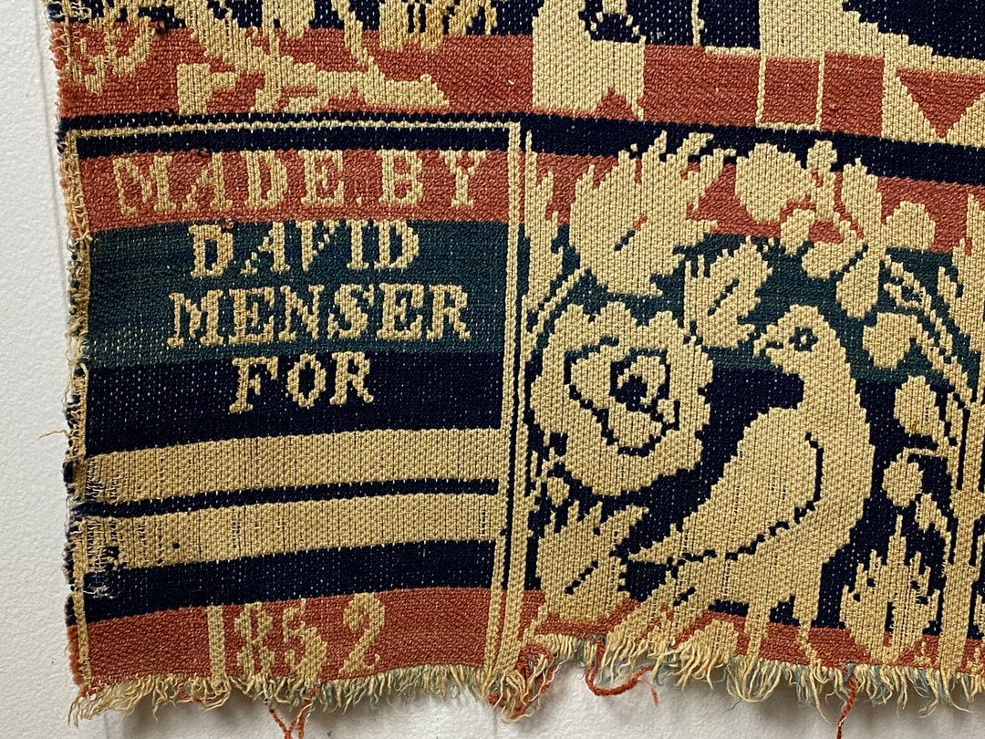 Vintage Blanket, Antique Coverlet, 1850s Jacquard Blanket, Antique ...