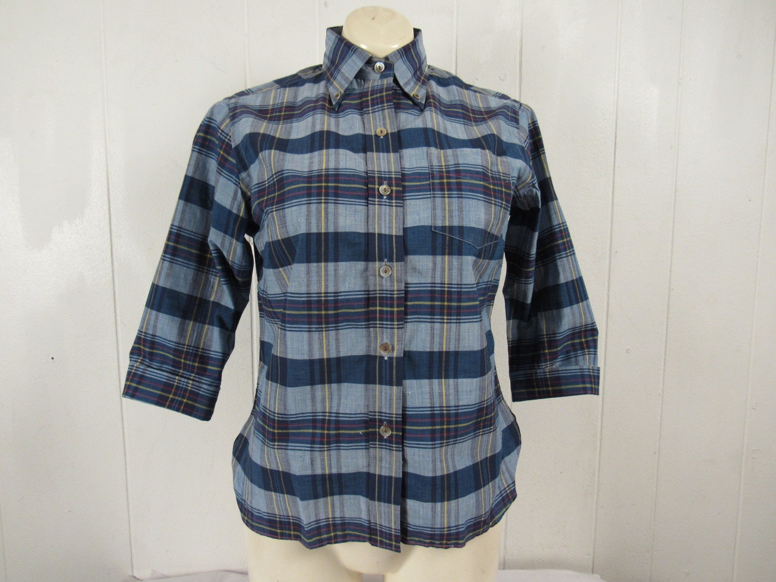 Vintage Shirt M Madras Shirt 1960s Shirt Madras Plaid - Etsy
