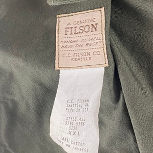 Vintage Filson Jacket, Size XXL, Vintage Jacket, Filson Tin Cloth ...