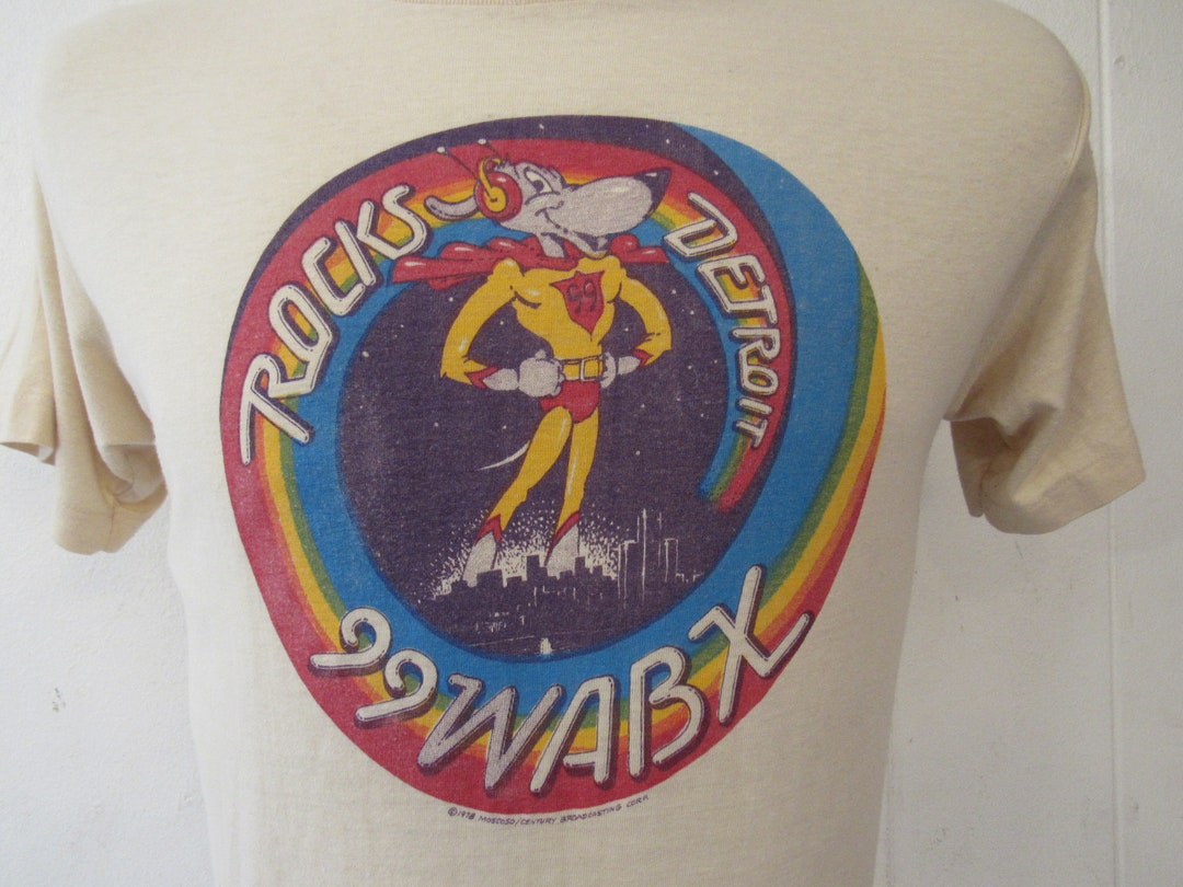 Vintage 1970s T-shirt, WABX T Shirt, Detroit T Shirt, Rock and Roll T ...