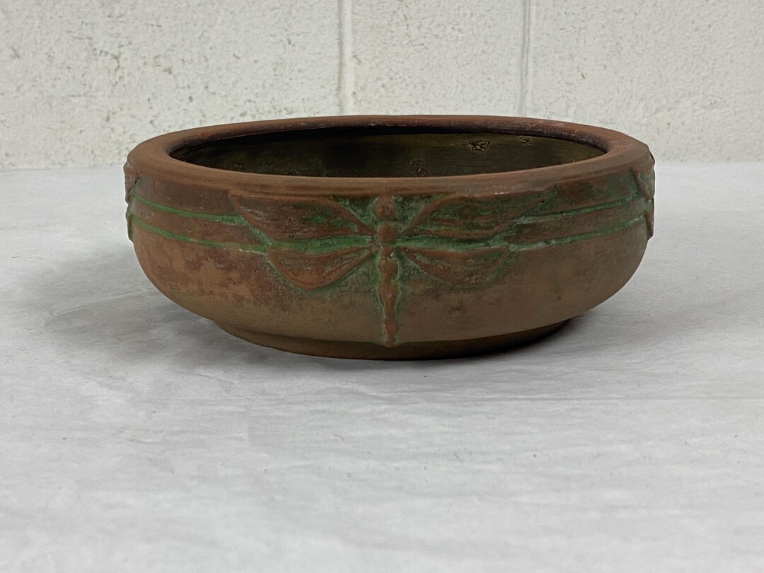 Dragonfly Bowl, 6 1/4", Arts and Crafts Bowl, Flower Pot Bowl, Arts and ...