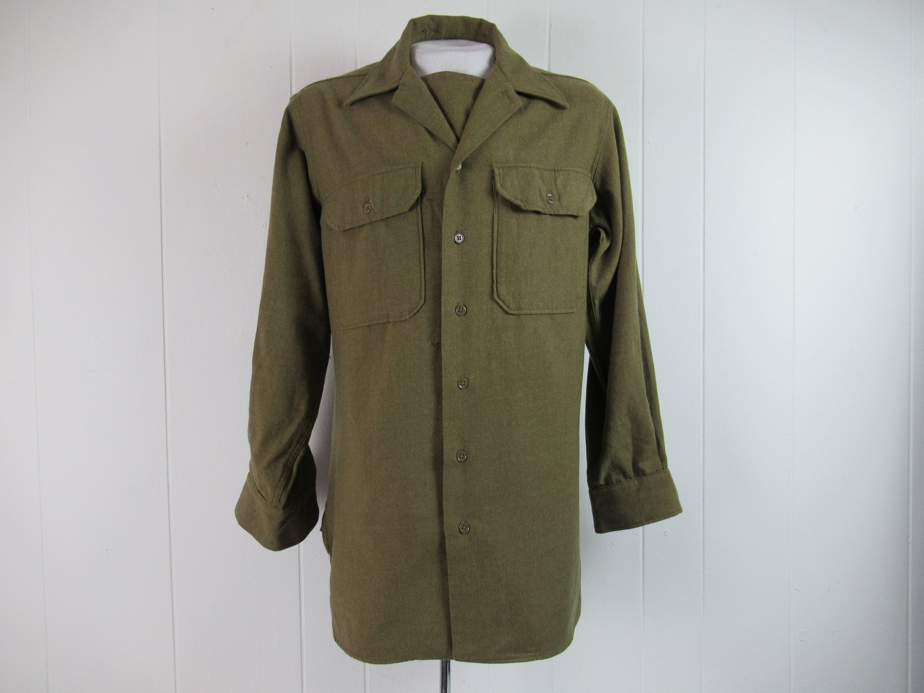 Vintage Shirt, Army Shirt, WWII Shirt, Military Shirt, 1940s Army Shirt ...