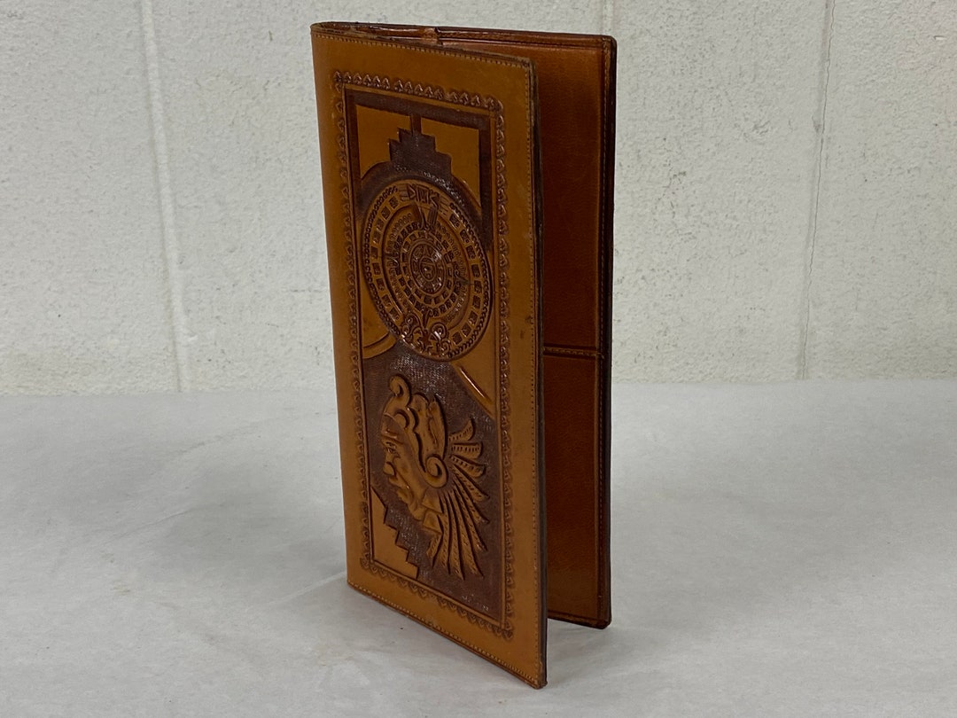 Vintage Wallet, 1950s Wallet, Vintage Billfold, Brown Leather Wallet ...