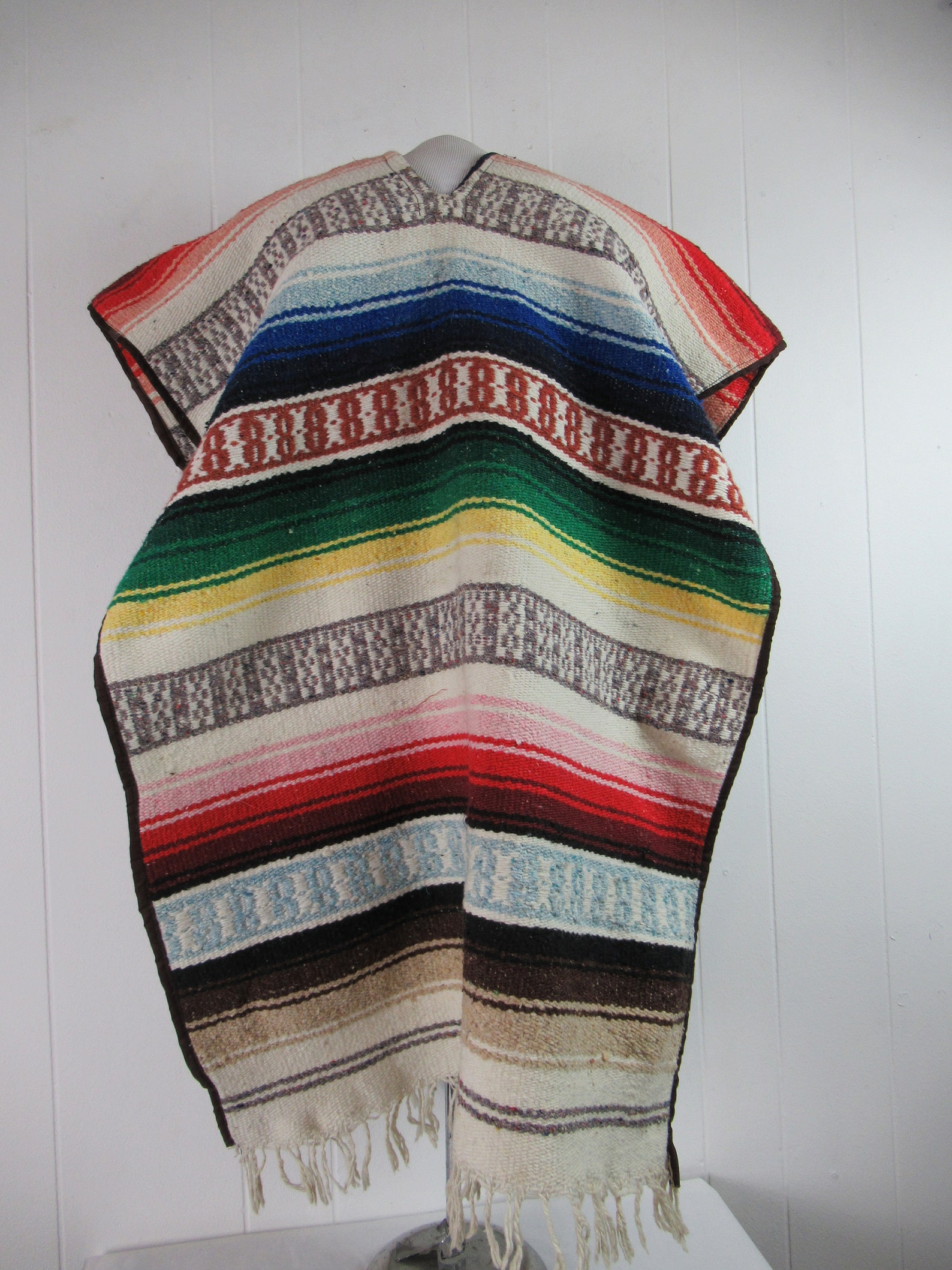 Vintage Poncho, Mexican Poncho, Mexican Rug Poncho, Mexican Textile ...