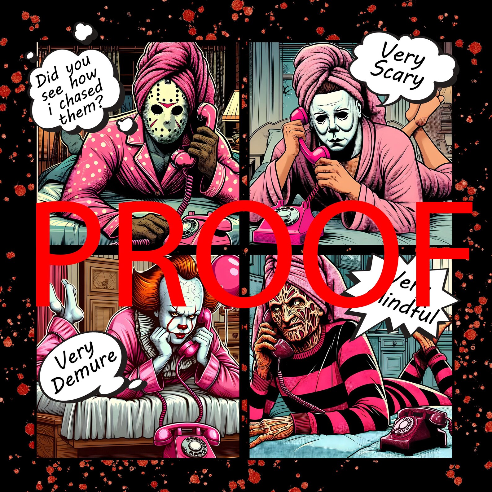 Very Demure Horror Icons PNG Digital Download Horror Cute Scary Funny ...