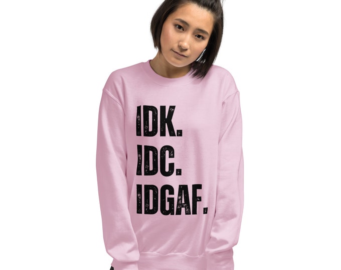 IDK. IDC. IDGAF. Removable Patch - Etsy