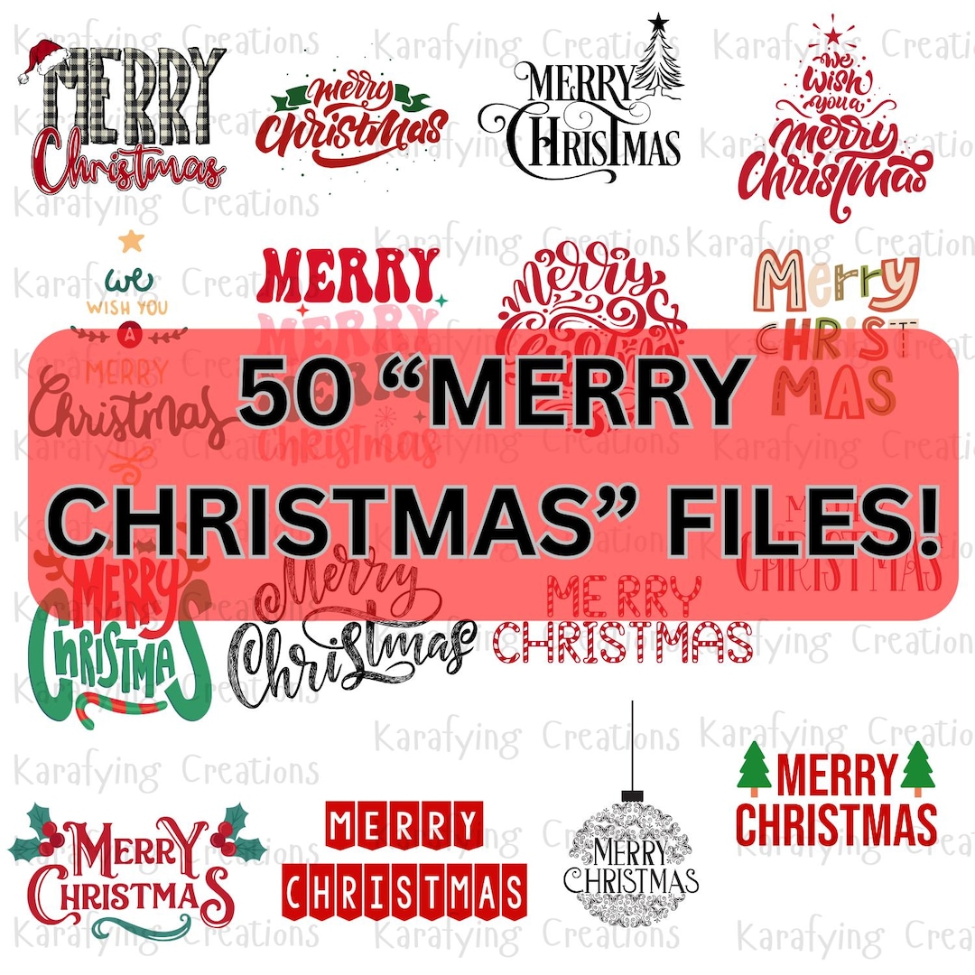 Merry Christmas MEGA BUNDLE 50 Files Digital Download PNG Holidays Xmas ...