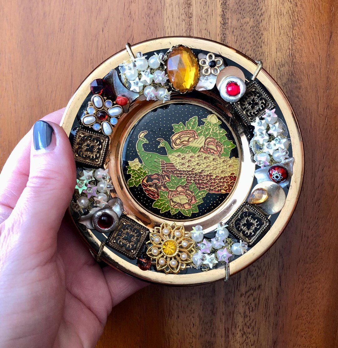 Small Mixed Media Collage Plate, Wall Hanging Ref 172 - Etsy