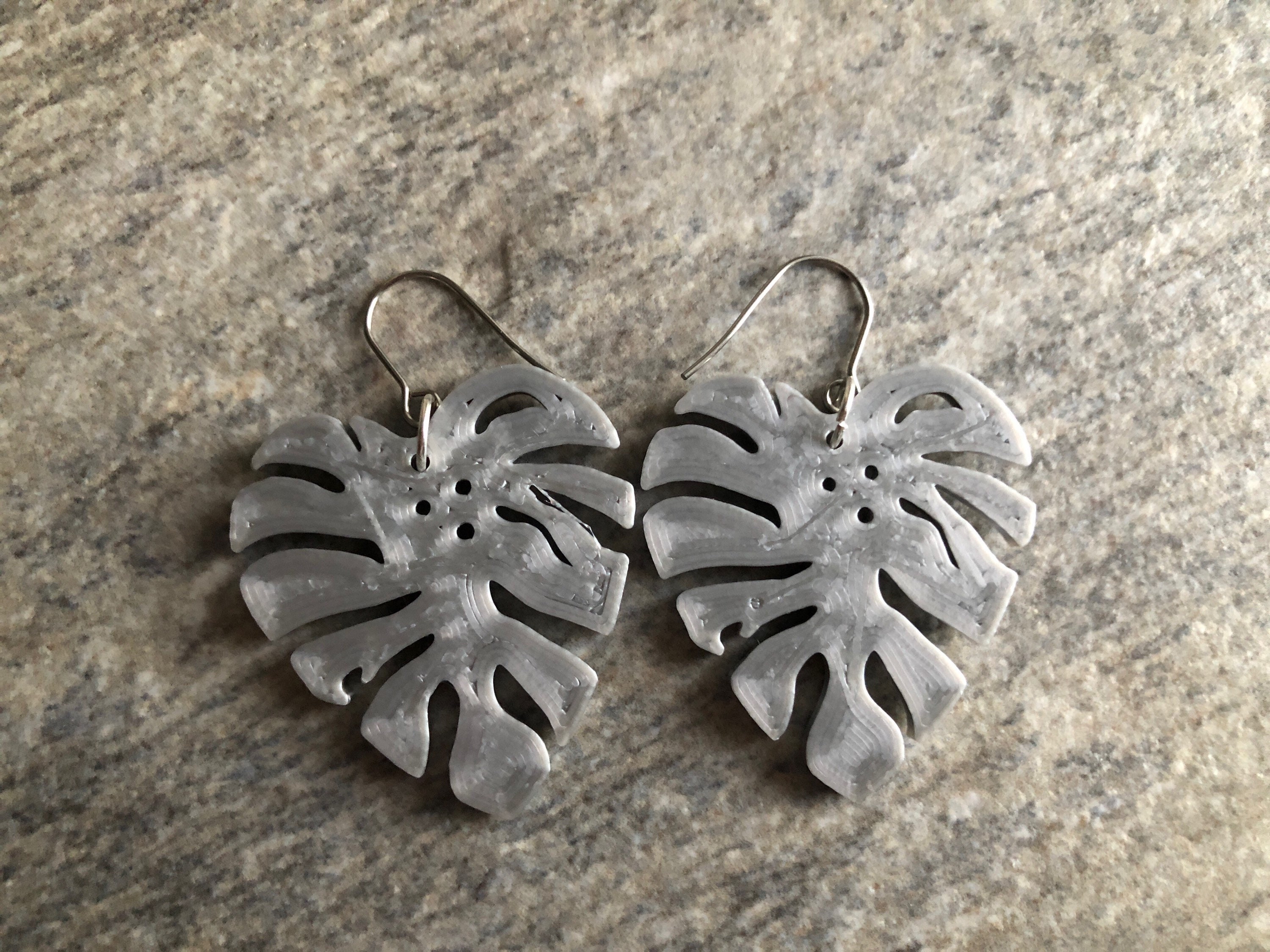 Monstera Leaf Earrings 3D printed Earrings gift for plant | Etsy