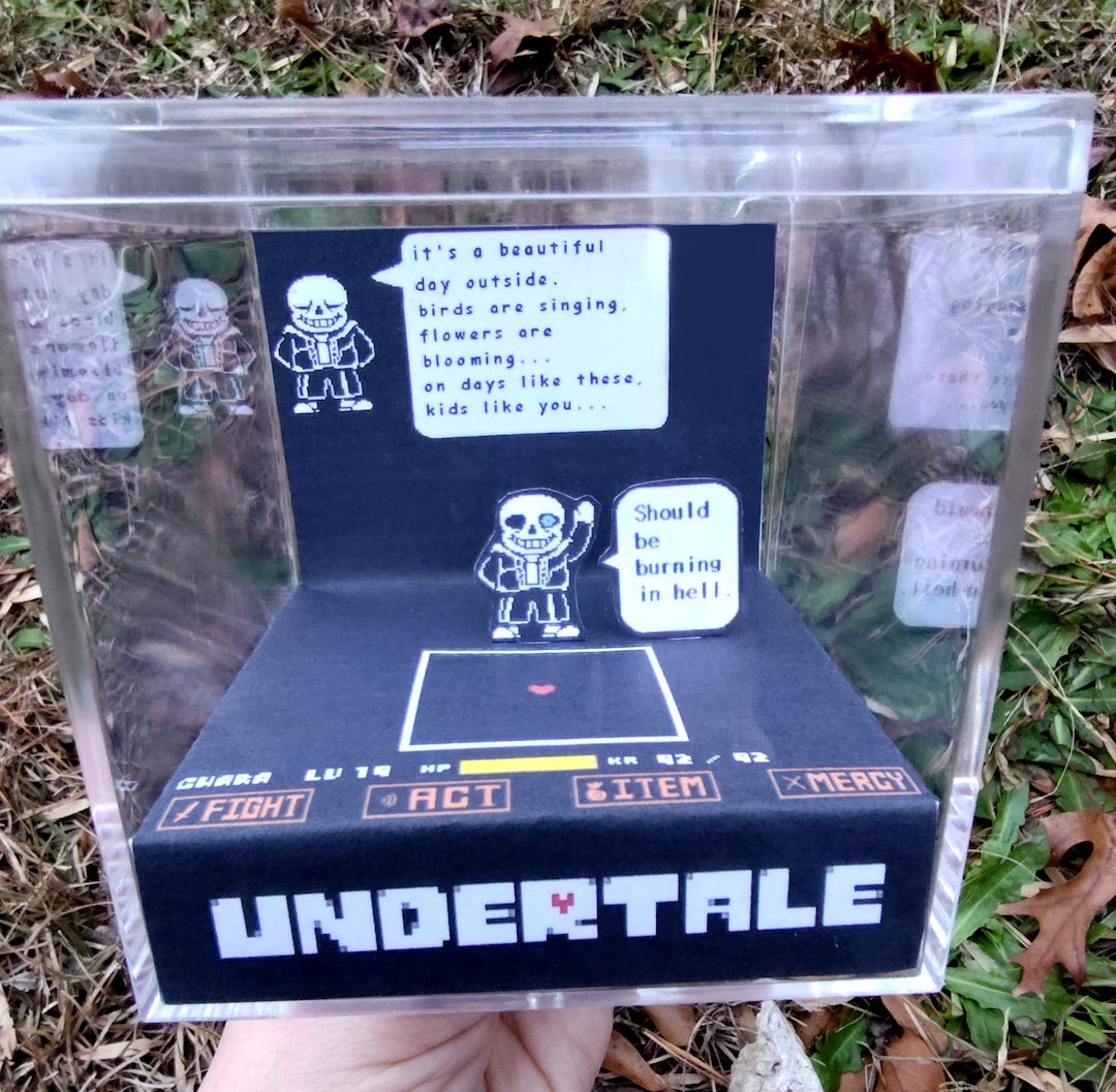 Undertale Cube Sans Diorama Gift for Gamer - Etsy