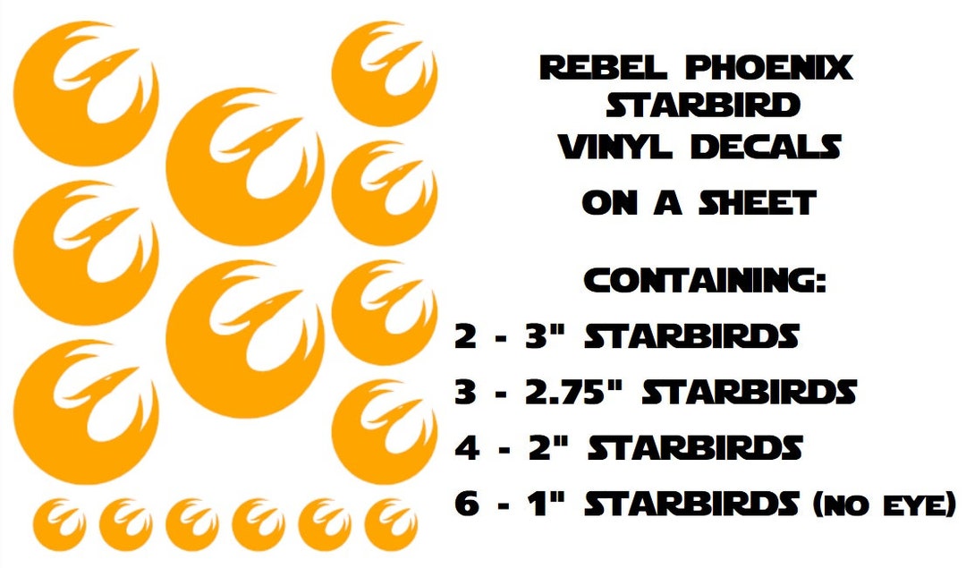 Star Wars Decal Rebels Phoenix Squadron Starbird Sabine Wren Crest ...