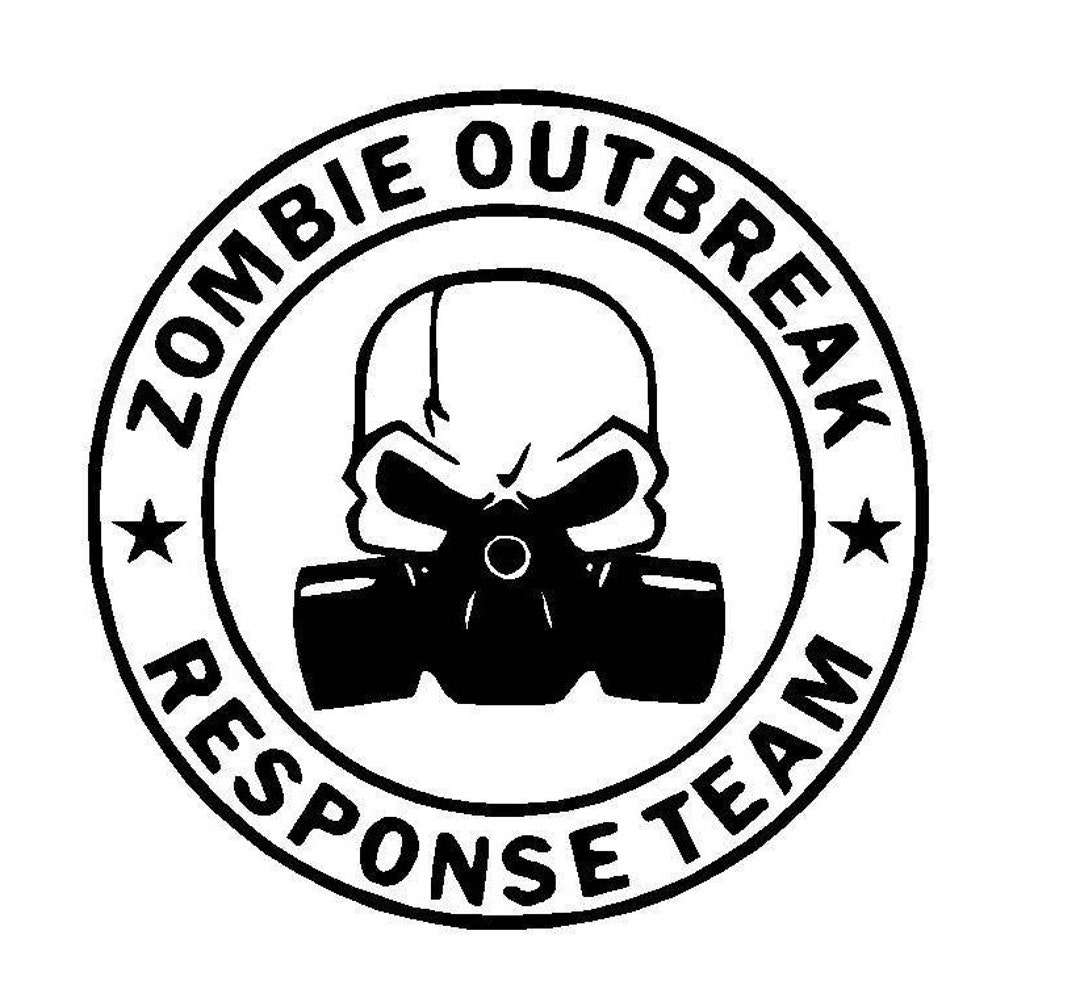 Zombie Outbreak Response Team Vinyl Decal, Skull Gas Mask - Etsy
