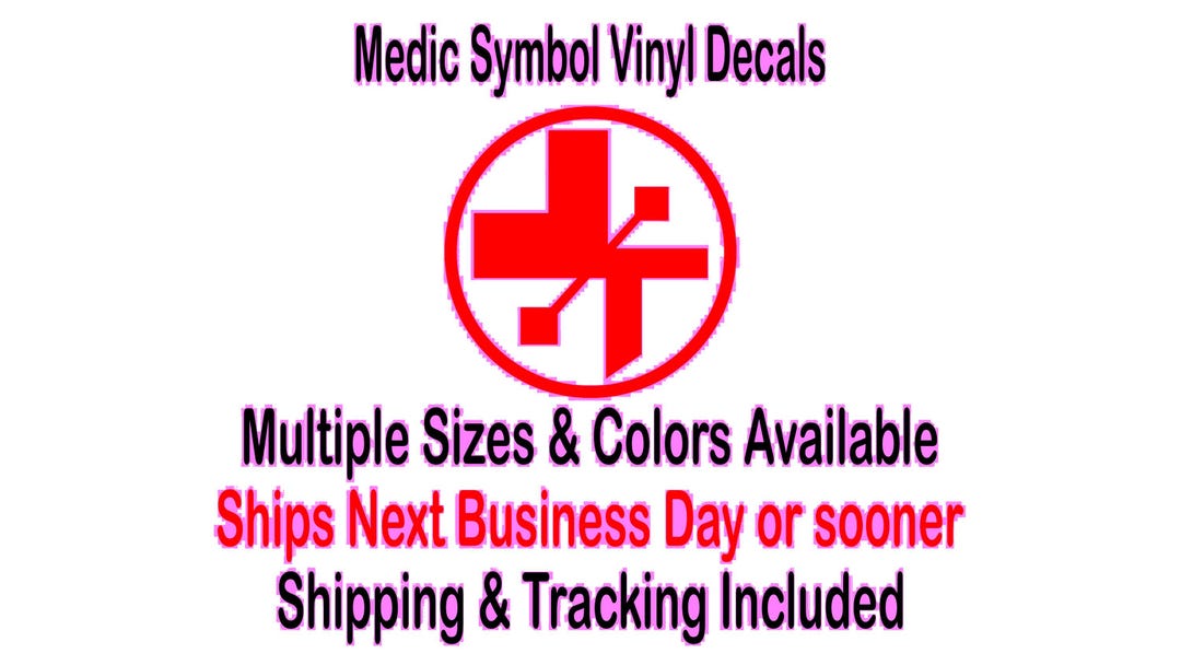 Medic Symbol Vinyl Decal Cosplay Shoulder Armor FREE SHIPPING Multiple ...