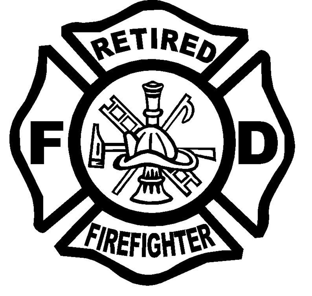 Retired Firefighter Maltese Cross Vinyl Decal Sticker Custom Fire Dept ...