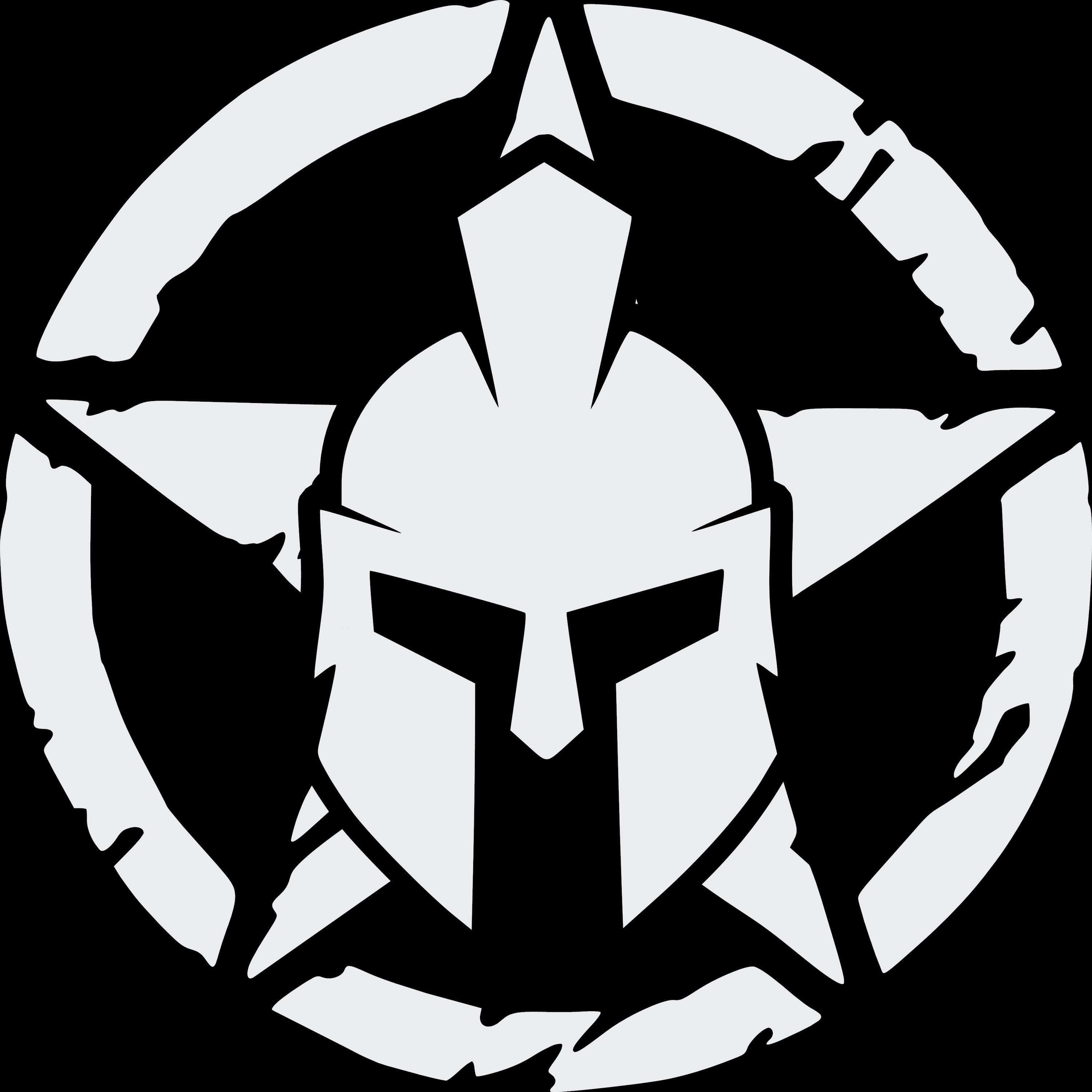 Distressed Gladiator Spartan Helmet Army Star Decal, Vinyl Military ...