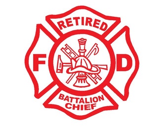 Retired Fire Chief Decal - Etsy