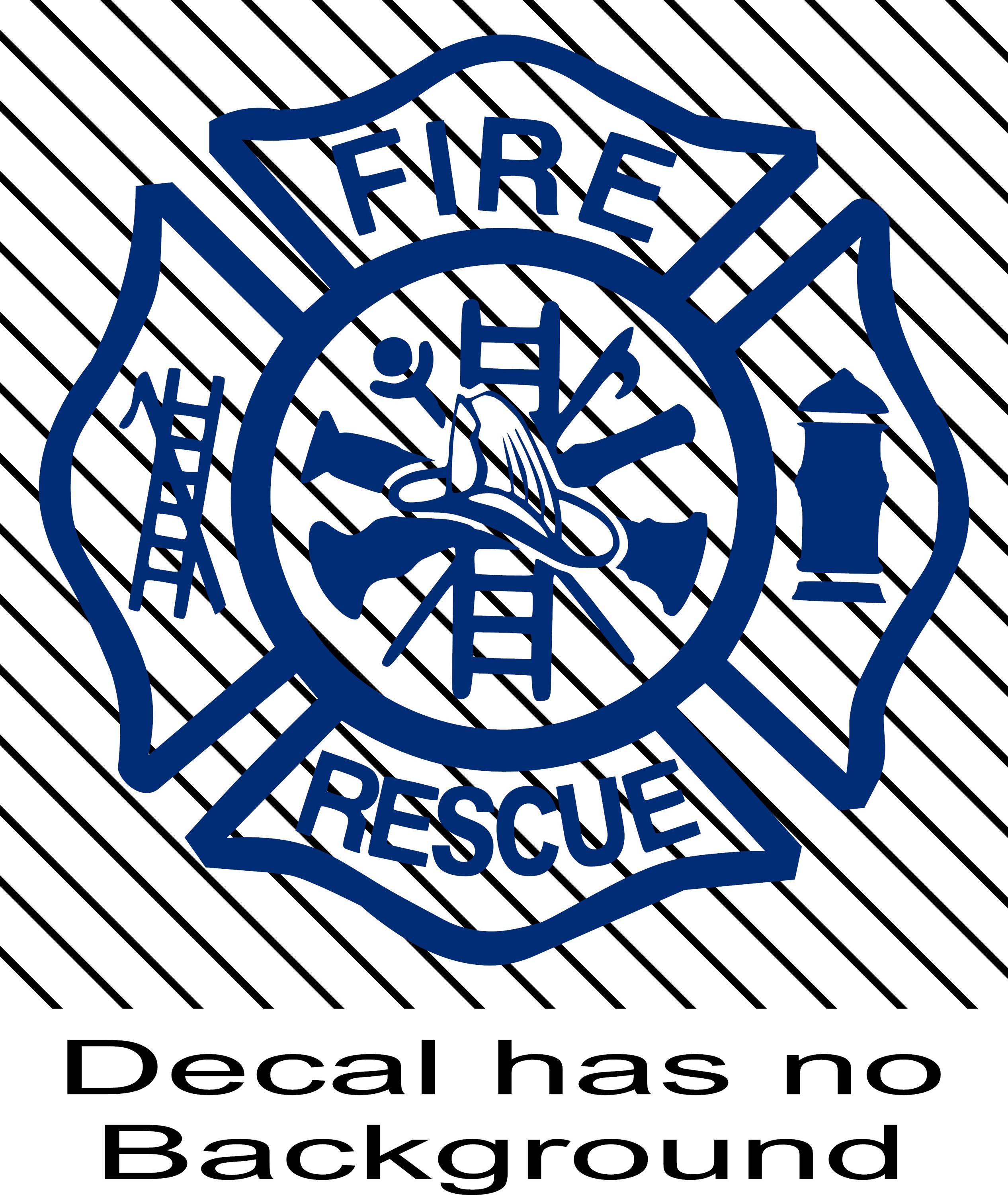 Fire Rescue Decal Maltese Cross Vinyl Sticker - EMT, Firefighter, Fire ...