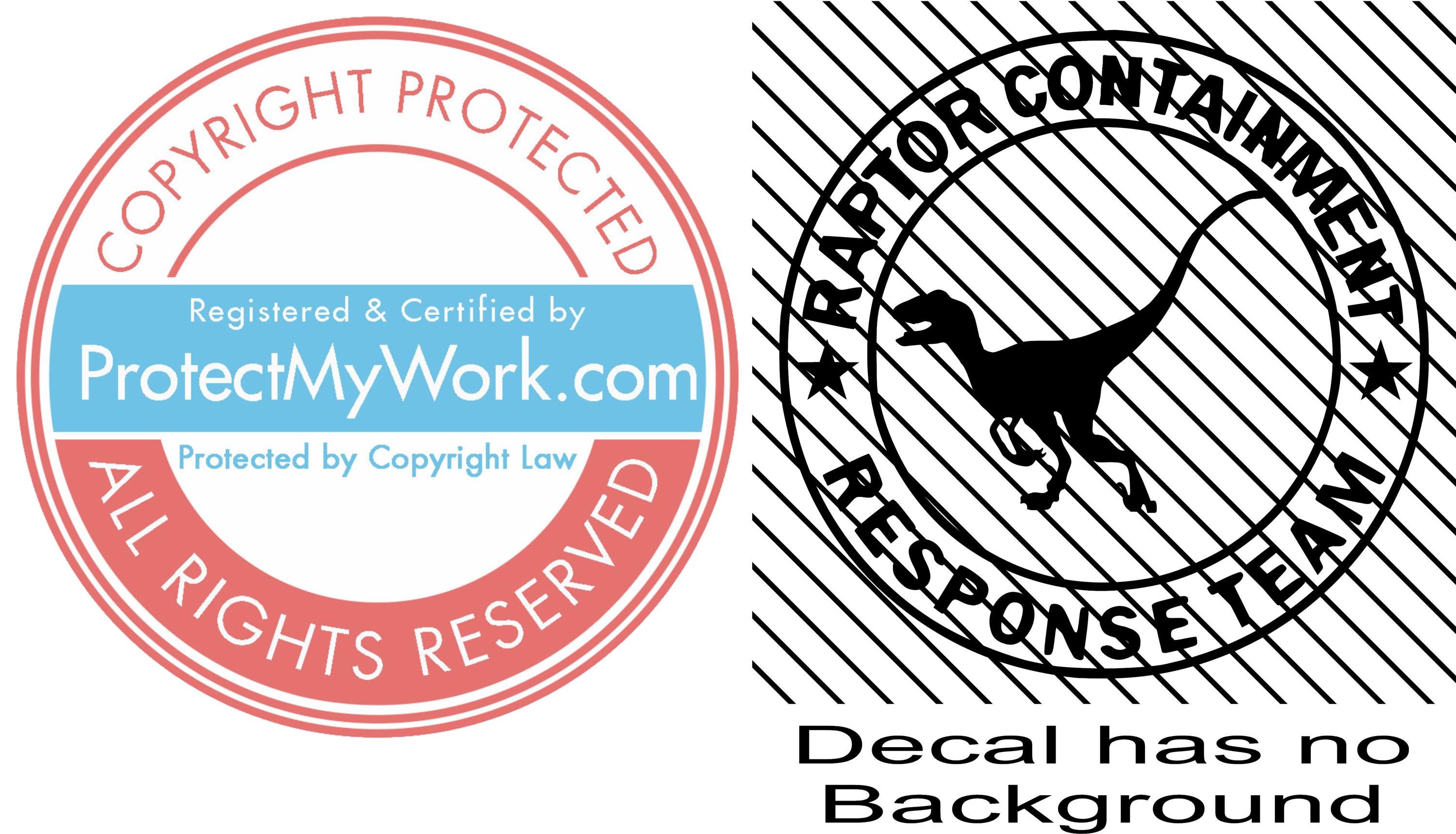 Raptor Containment Response Team Decal - Dinosaur Biohazard Vinyl ...