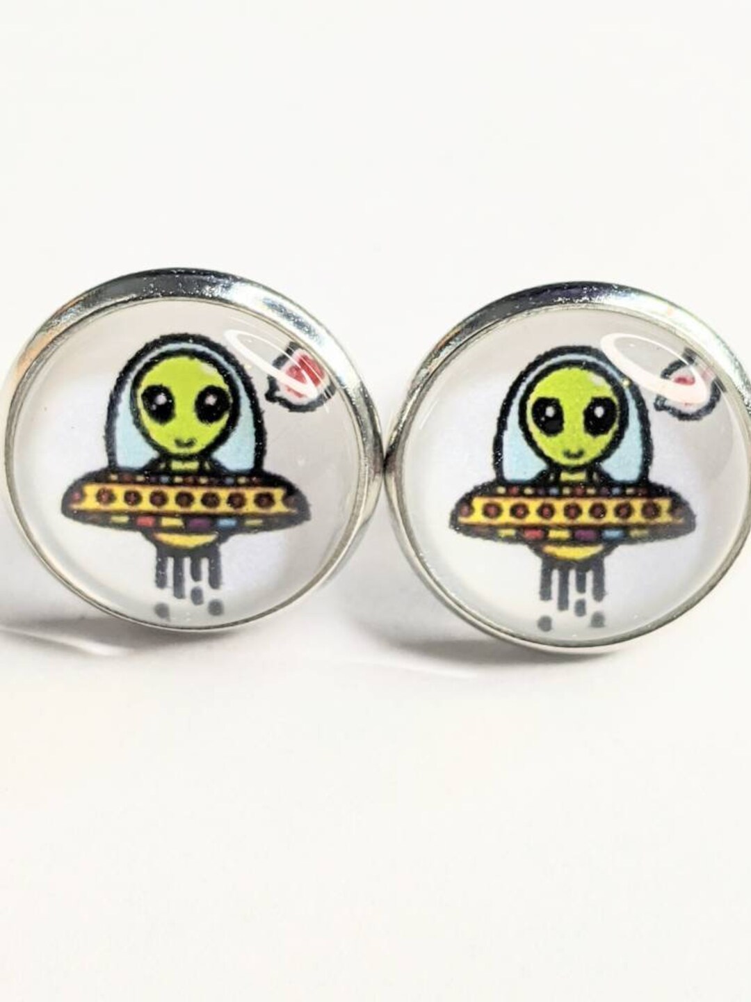 Ufo Spaceship Stud Earrings - Alien Earrings - Space Earrings - Novelty ...