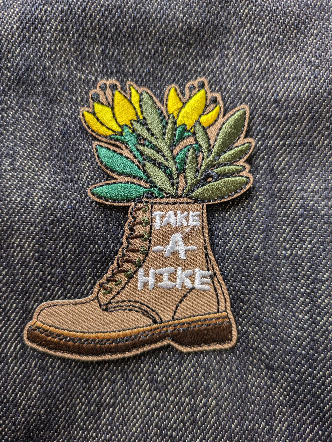 Hiking Embroiderd Patch - Boot Patch- Jean Jacket Patch - Iron on - Sew ...