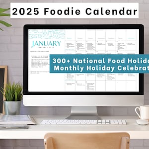 2025 Foodie Content Calendar | Digital PDF Instant Download | Food ...